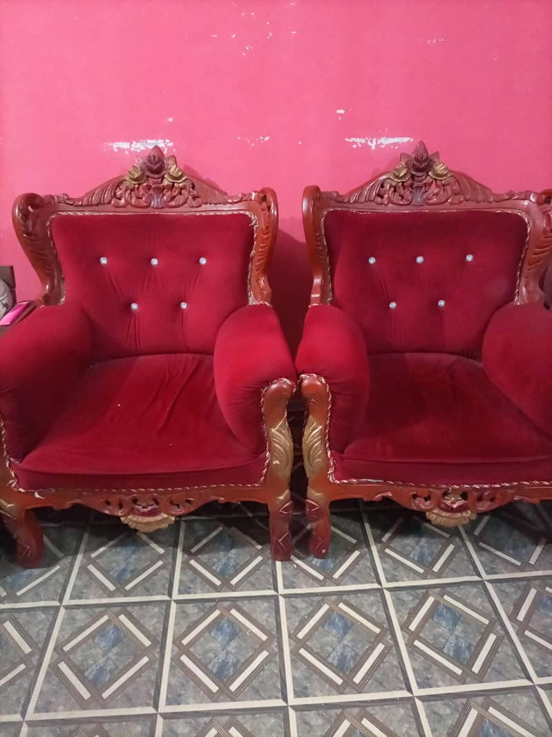 Crown Style 3+1+1 Sofa Set For Sale – Luxury Wooden Design - Sofas ...