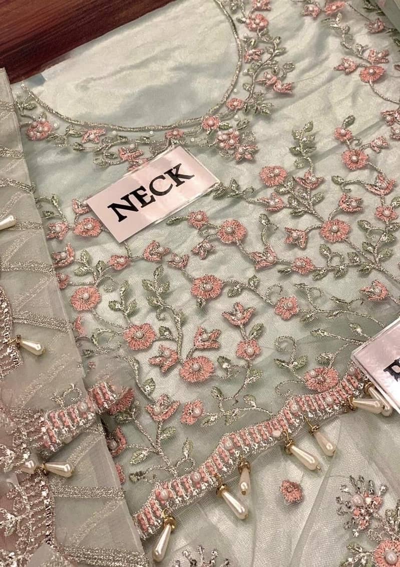 Net fully heavy alternet embroidered spengle work - Eastern - 1110808865