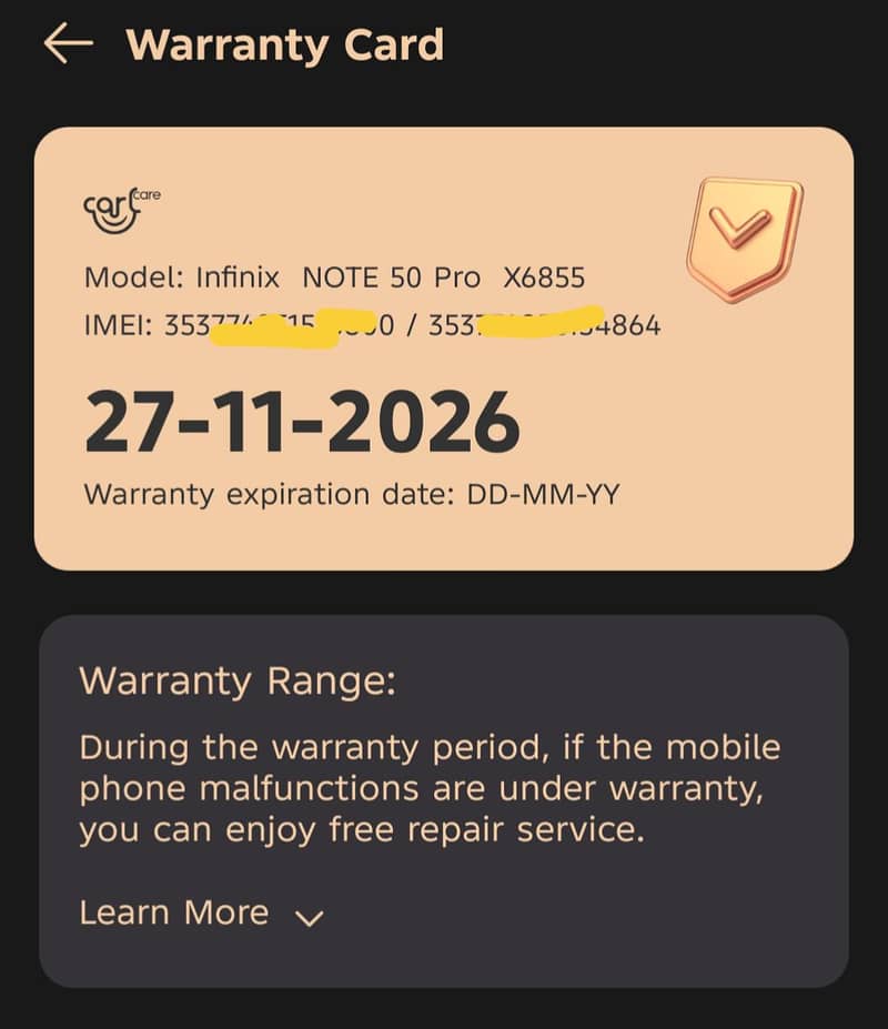 11 month warrantee infinix note 50 pro 12+12 256+ Titanium colour ...