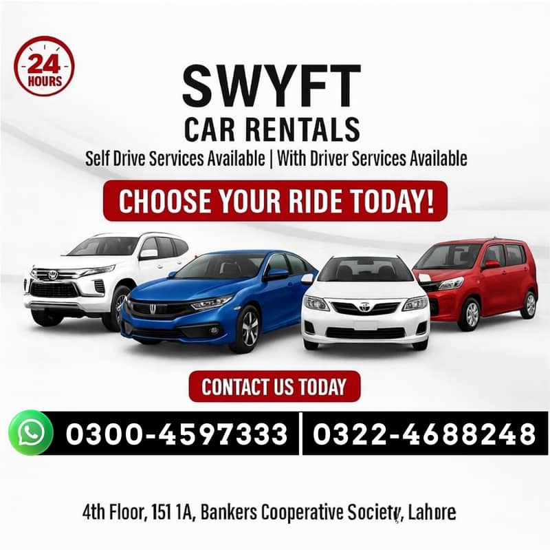 Car Rental Services in Lahore Without Driver Self Drive Rent A Car LHR ...