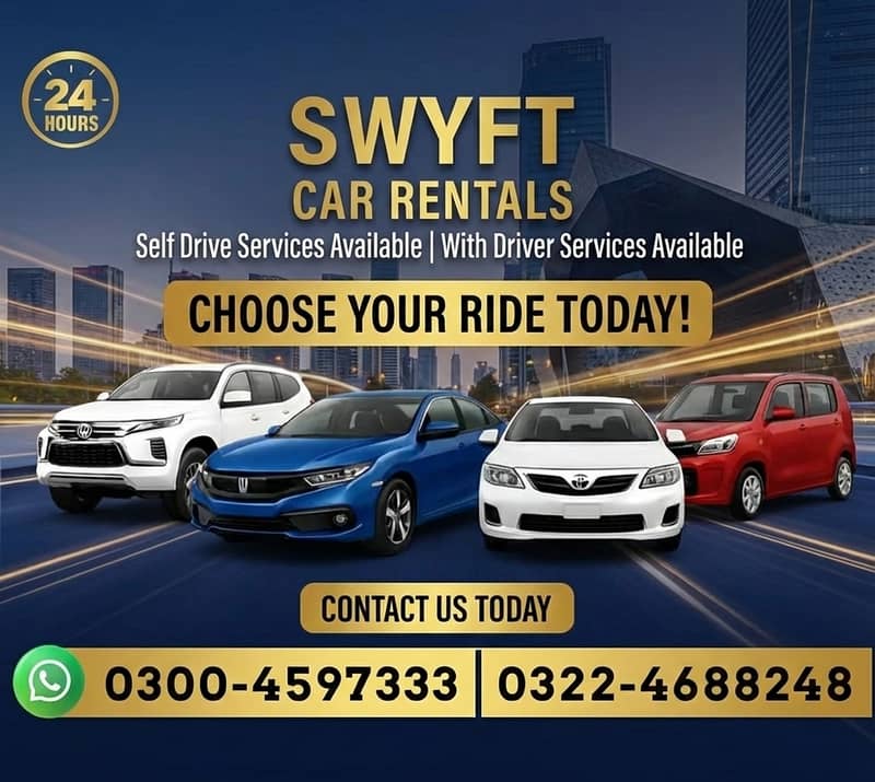 Car Rental Services in Lahore Without Driver Self Drive Rent A Car LHR ...