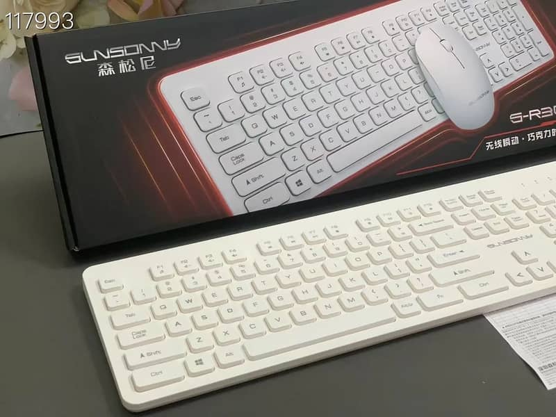 Sunsonny S-R3000X Rechargeable Wireless Keyboard & Mouse Combo ...