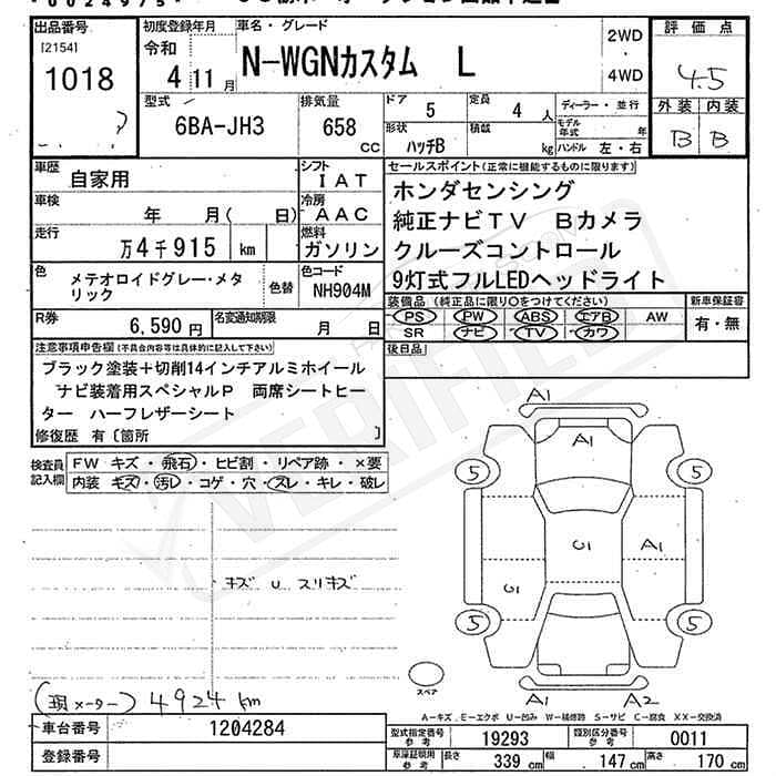 HONDA N WAGON CUSTOM (2022 MODEL) 4.5 Grade Car. (N Wgn Custom) - Cars ...