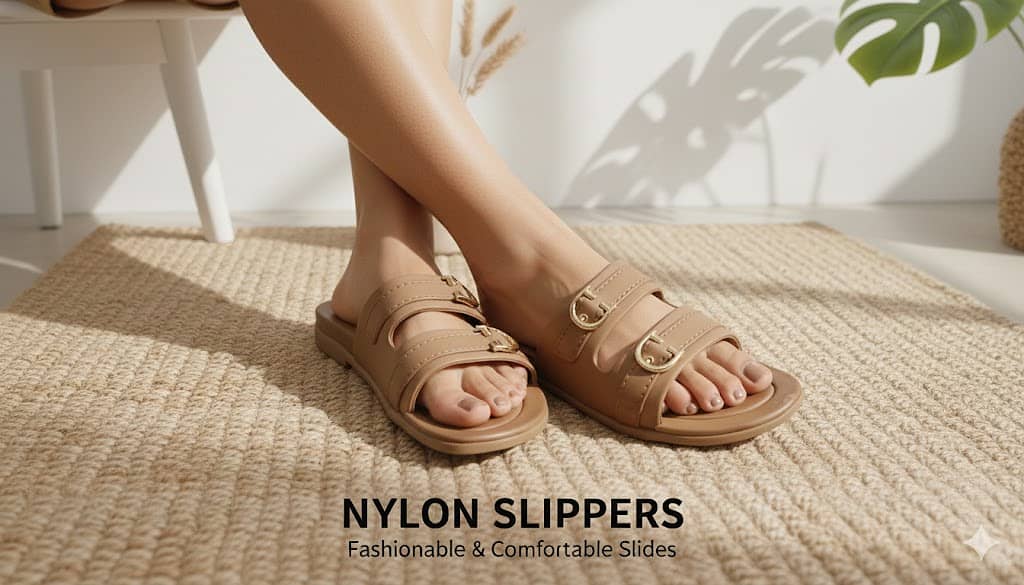 Nylon Plastic Pure Slippers for Women - Footwear - 1110967071