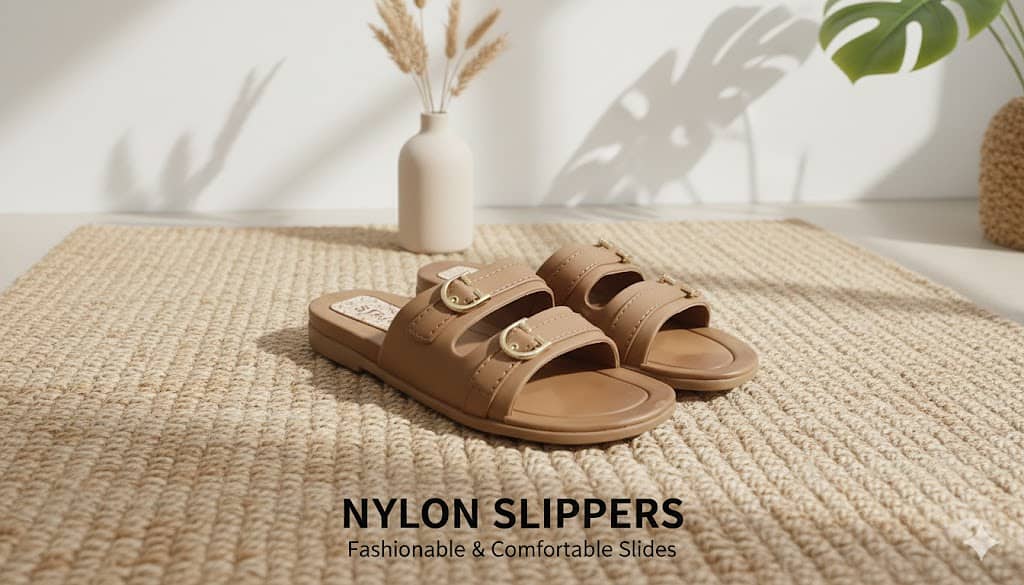 Nylon Plastic Pure Slippers for Women - Footwear - 1110967071