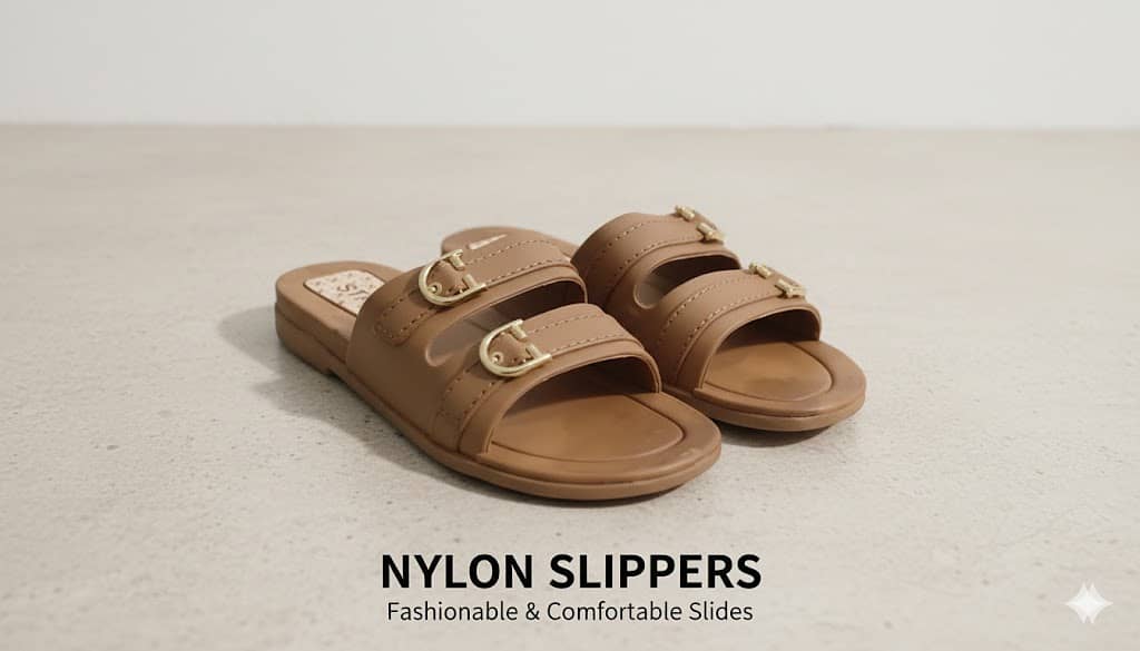 Nylon Plastic Pure Slippers for Women - Footwear - 1110967071