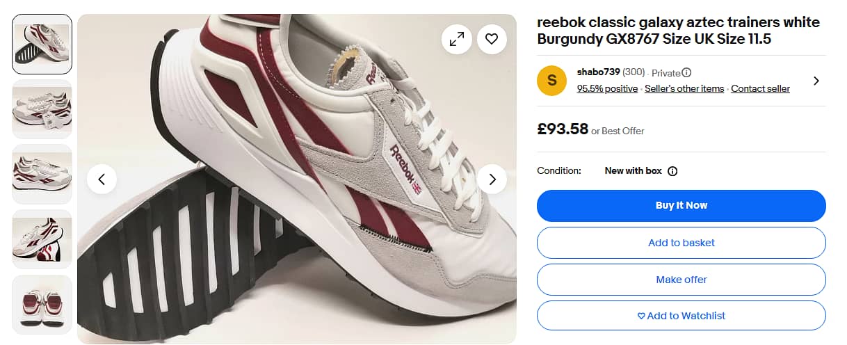 reebok classic galaxy aztec trainers white Burgundy - Footwear - 1111099735