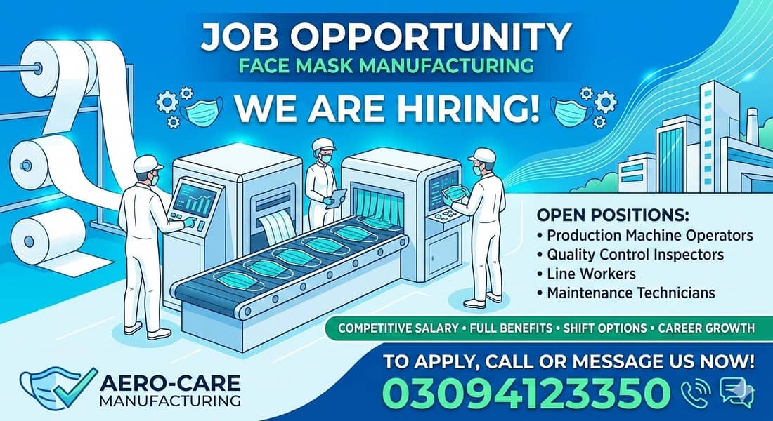Factory Jobs | Face Mask Job | Worker Need - Manufacturing - 1111843863