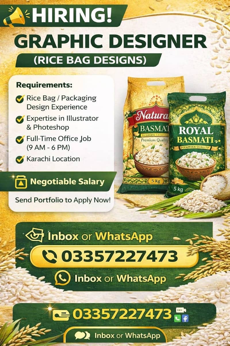 Graphic Designer Required (Rice Bag Designs) - Graphic Design Jobs ...