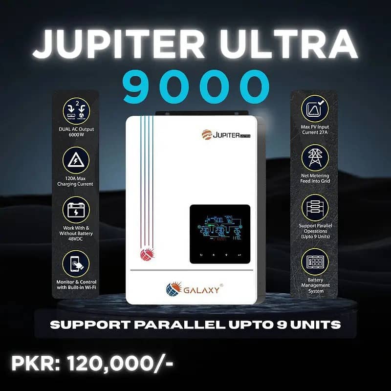 Galaxy JUPITER ULTRA PV9000 6.2kW Hybrid Solar Inverter - Solar ...
