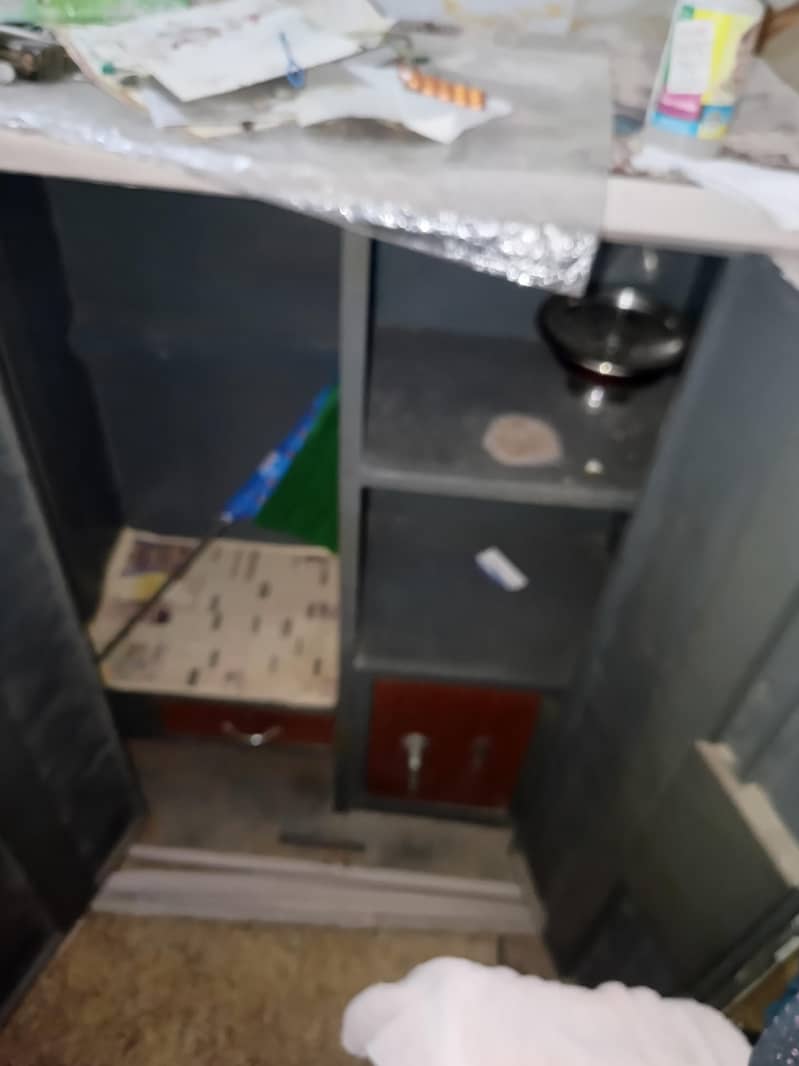 two door small metal Almirah with hidden lockers - Wardrobes - 1114446960