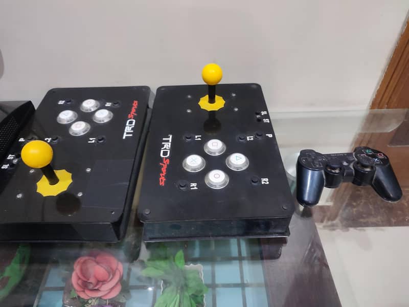 Playstation 3 with LED, two consoles and two Arcade Stick and box ...