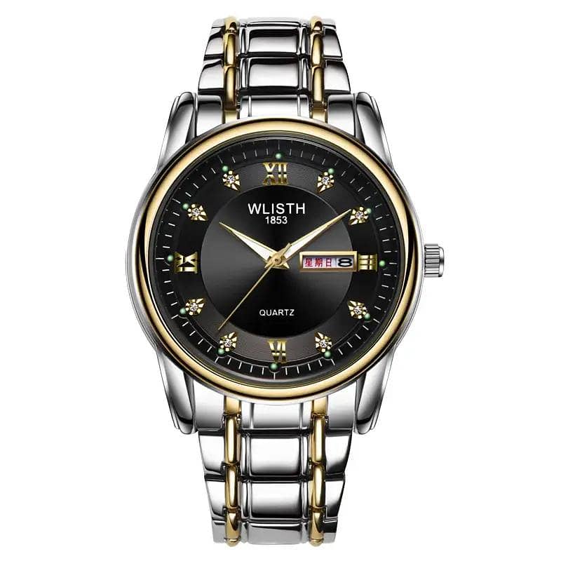 Men’s Swiss Quartz Luminous Black Watch - Watches - 1114904002