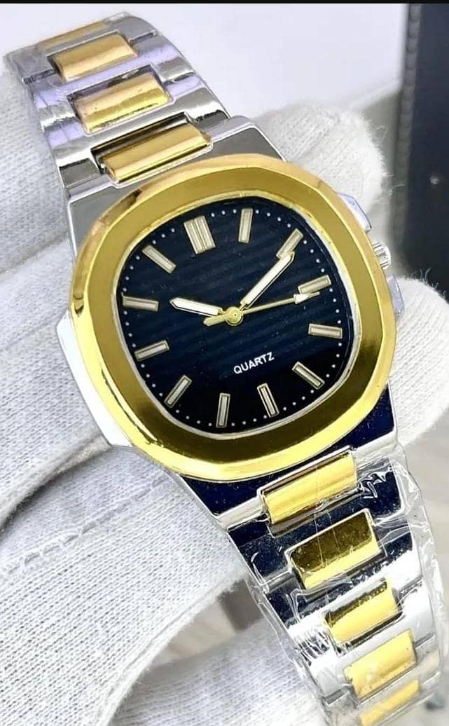 Men Square Watch Black dial Silver Steel Chain Strap - Watches - 1114926971