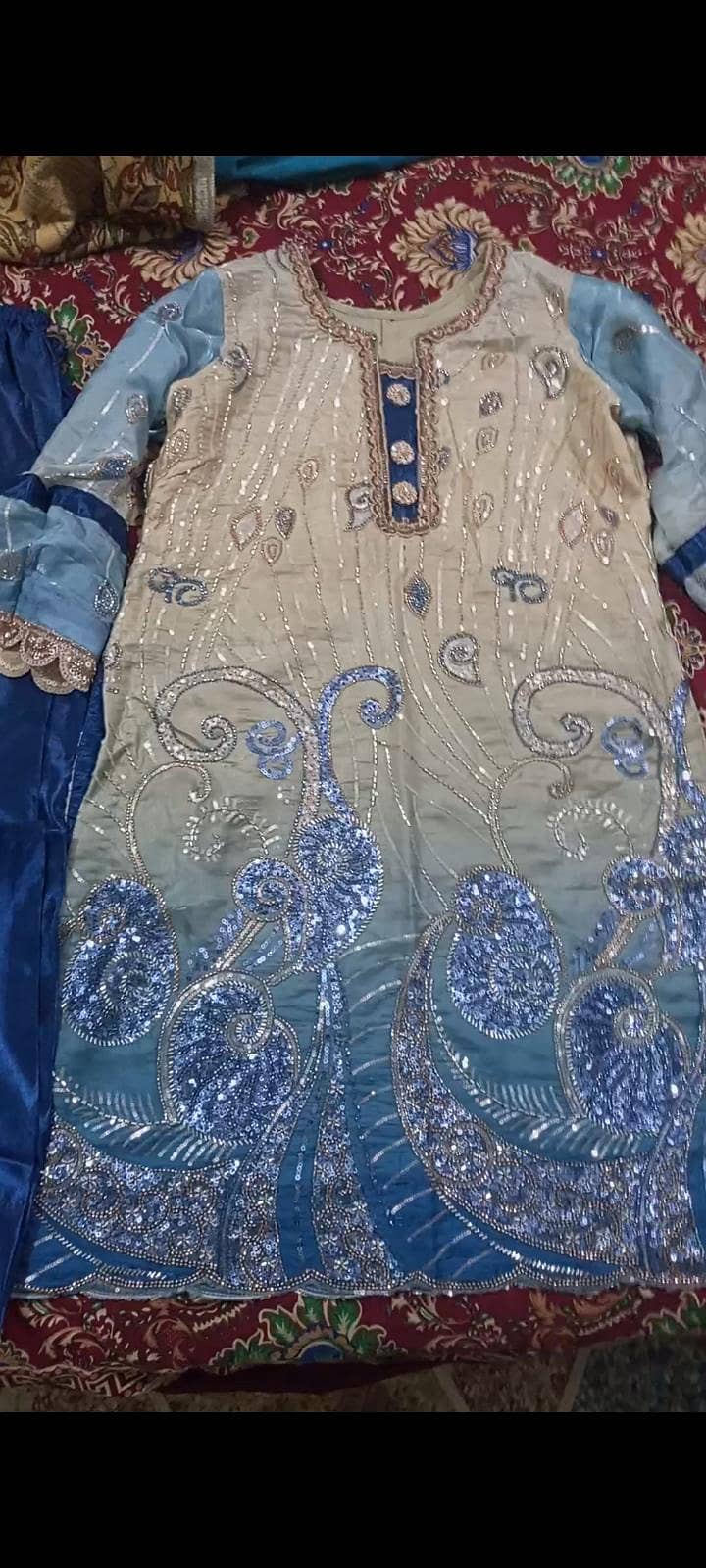 Brand New Blue Silk Dress – Wedding & Dawat Wear (Never Worn) - Eastern ...