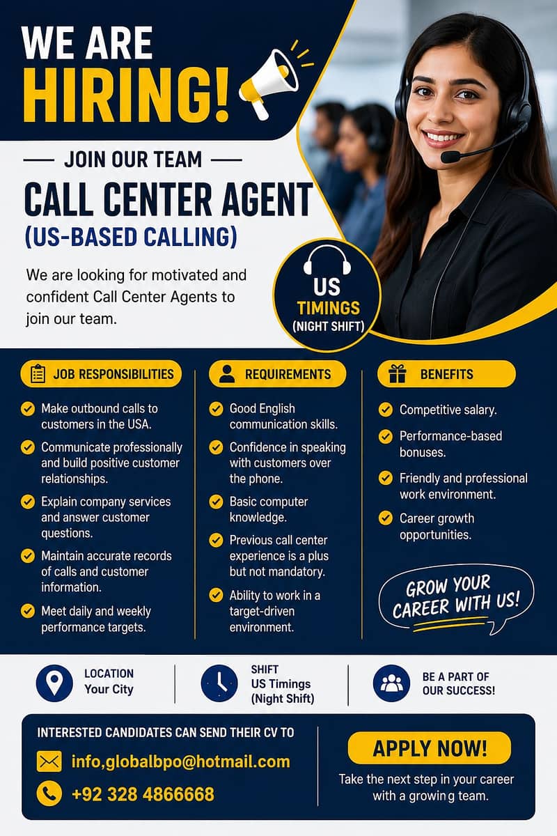 Hiring: Call Center Agent (US-Based Calling) - Customer Service Jobs ...