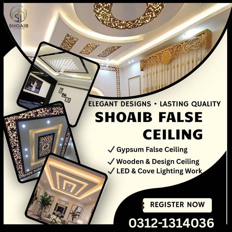 POP False Ceiling/Gypsum Ceiling/Pvcpannel/Cement Board/Paint work ...