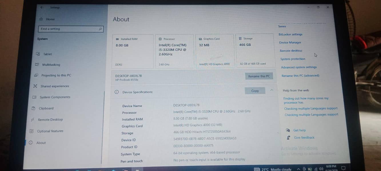 Hp pro book 512gb core i5 3gen - Laptops - 1115641149