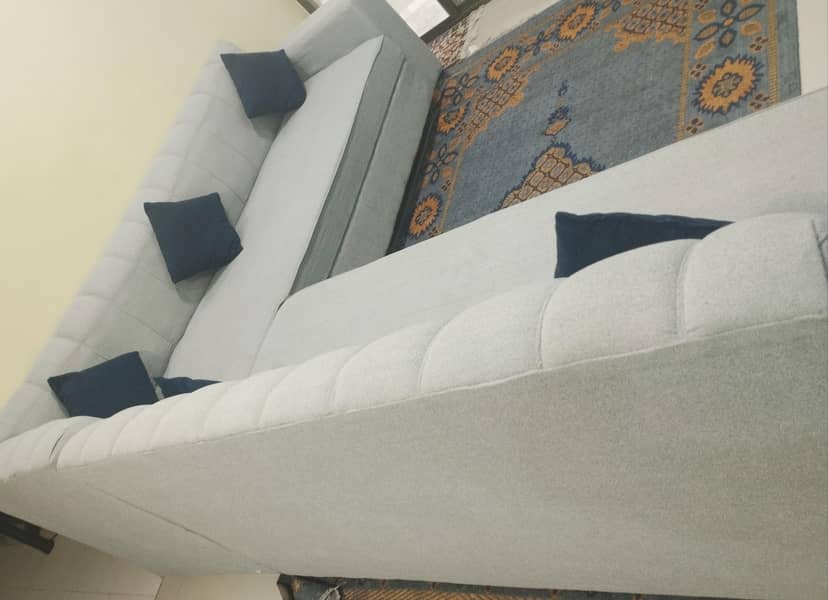 Grey Color 7 seater L shape sofa set with covers 10/10 condition ...