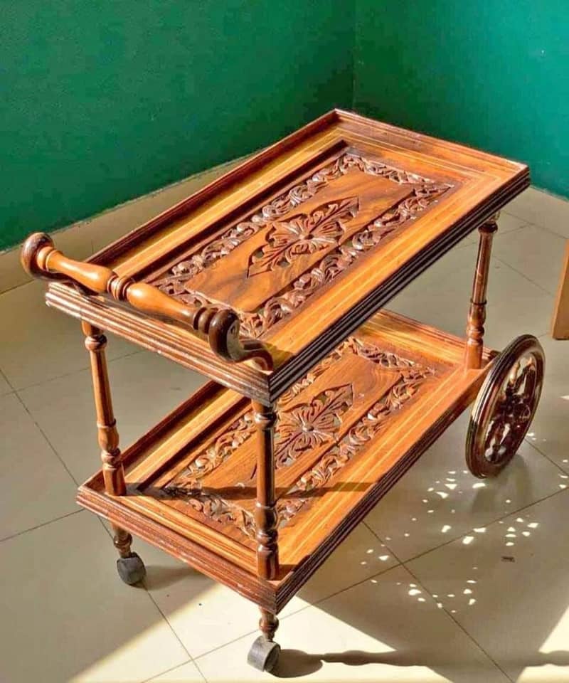wooden tea trolley - Dining Tables - 1115845357