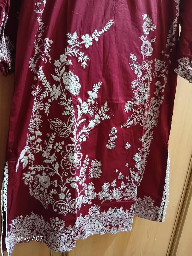 2 piece embroidery suit - Eastern - 1115851703