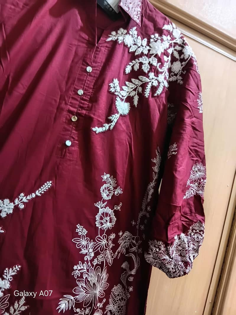 2 piece embroidery suit - Eastern - 1115851703