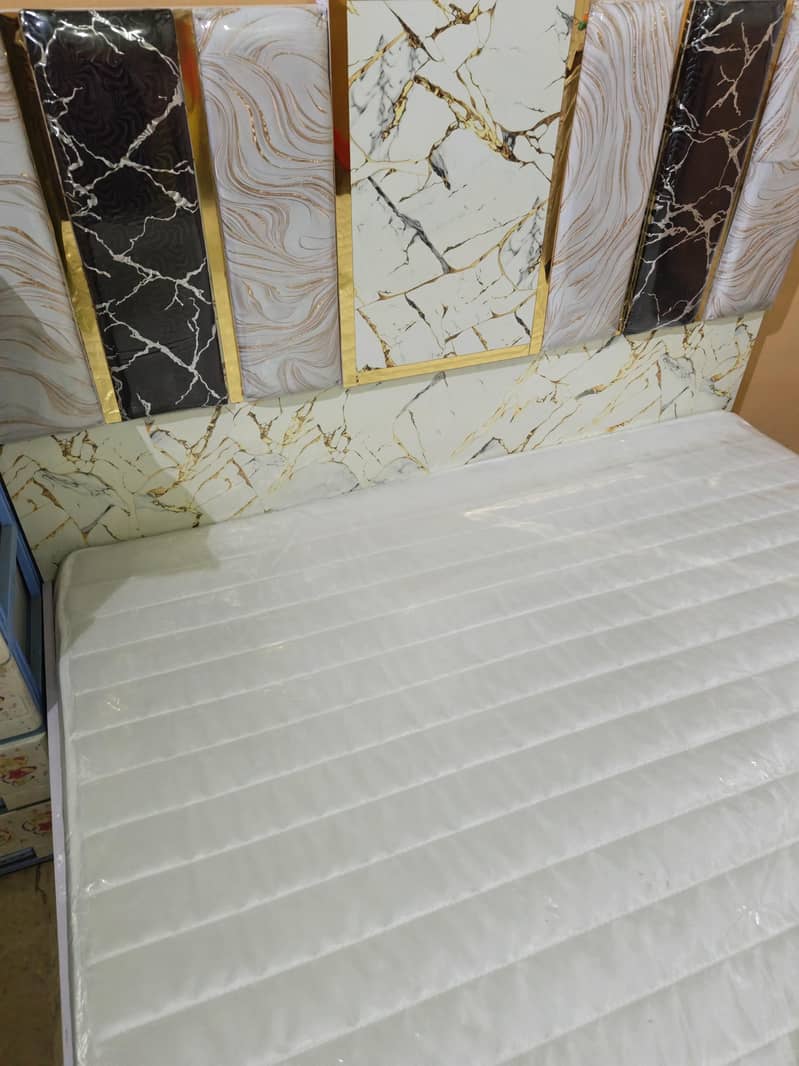 New Bed Lamination white Color 6×5 Bed with Foam 10 of 10 condition ...