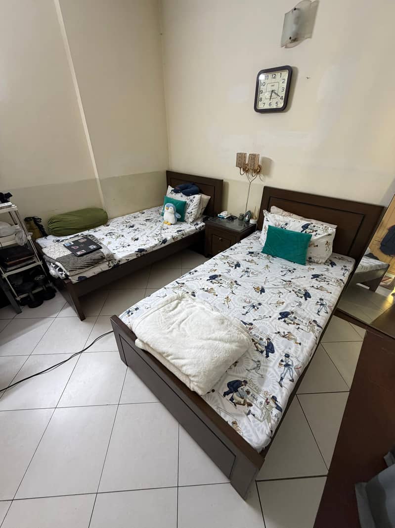 02 Single Bed 1 side table with mattress only 2 month used - Other ...