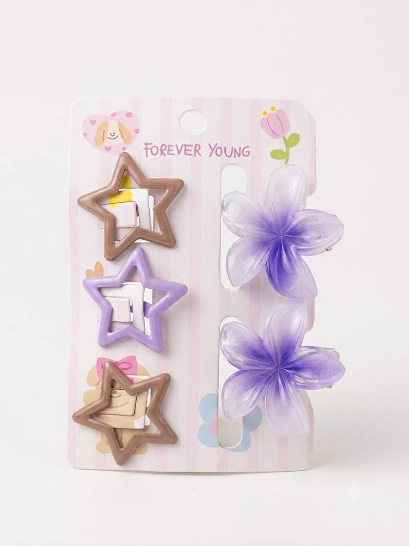 5pcs Korean Star Flower Claw Clips Set | Rs 199 Only - Hair Accessories ...