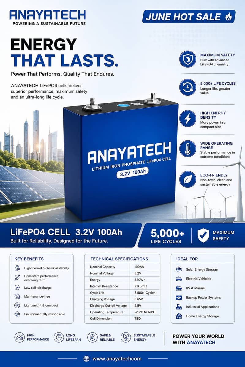 Lithium Battery Cells | Grade A | LiFePO4 Cells | 3.2v 100Ah ...
