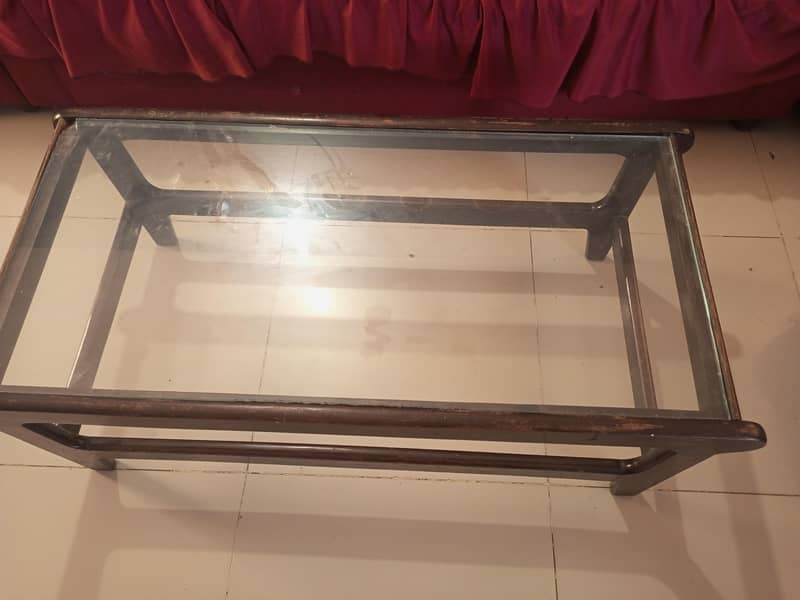 Total shesham wood glass top center table strong Hain heavy . - Coffee ...