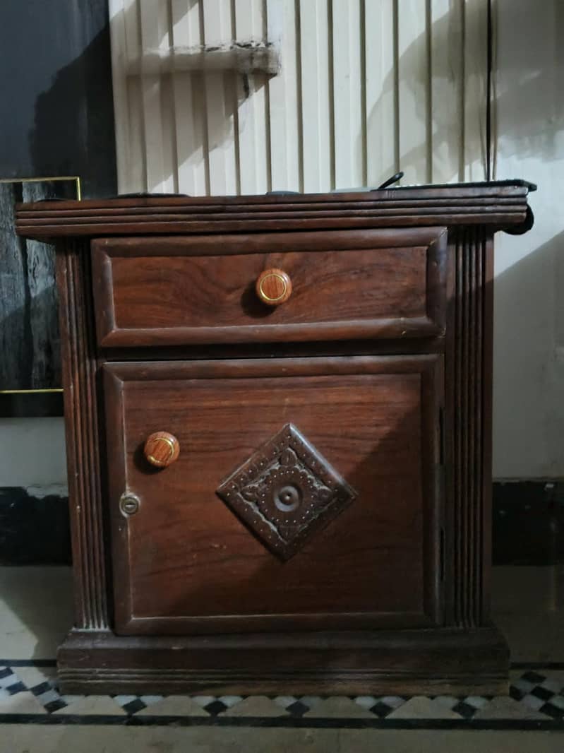 Wooden Bed, Dressing Table & Side Table - Beds - 1115941458