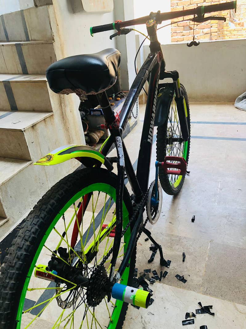 Customized Mountain Bike MTB - Neon Green/Black - 46 Number Handlebar ...
