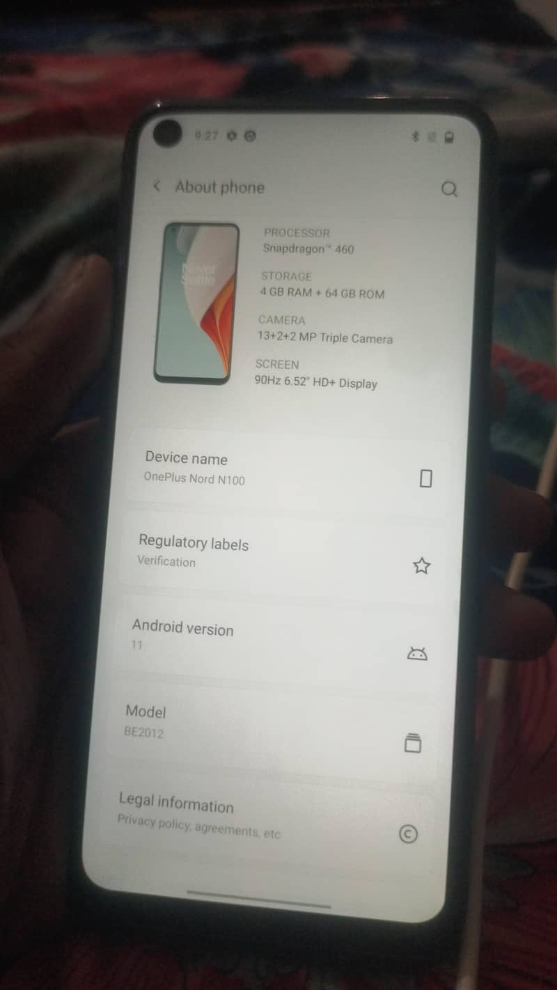 One Plus Nord N100 for urgent sale non PTA - Mobile Phones - 1115962049