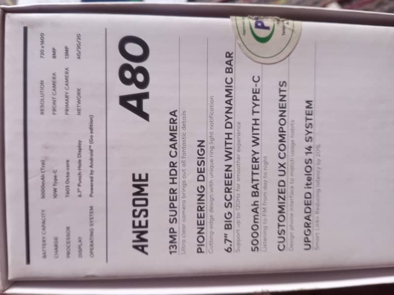 Itel a80.128gb memory with box only Whatsapp 03197327491 - Mobile ...