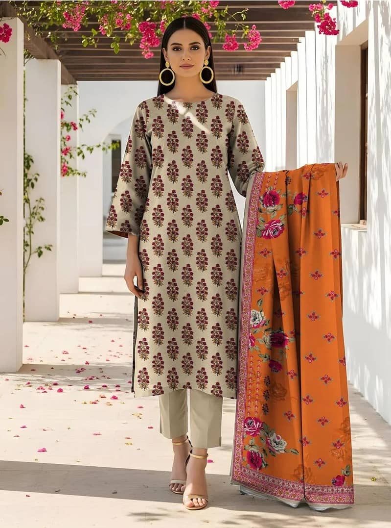 Product Name*: Women's 3Pcs Printed Lawn Suit Off White - Clothing ...